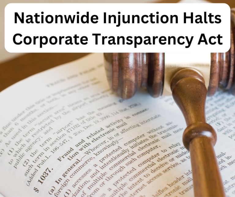 Nationwide Injunction Halts Corporate Transparency Act — Chicago ...